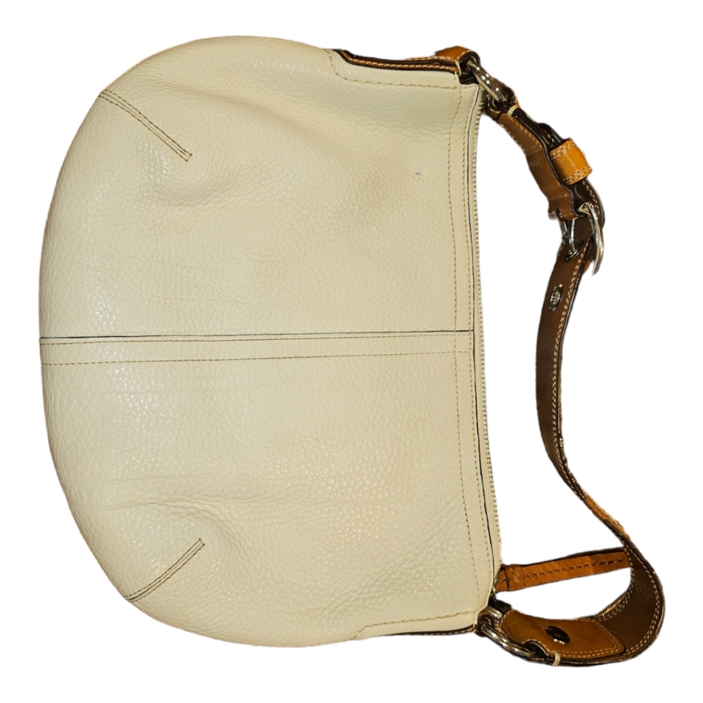 Coach Hobo Ivory Pebble Leather Boho Purse - Gem